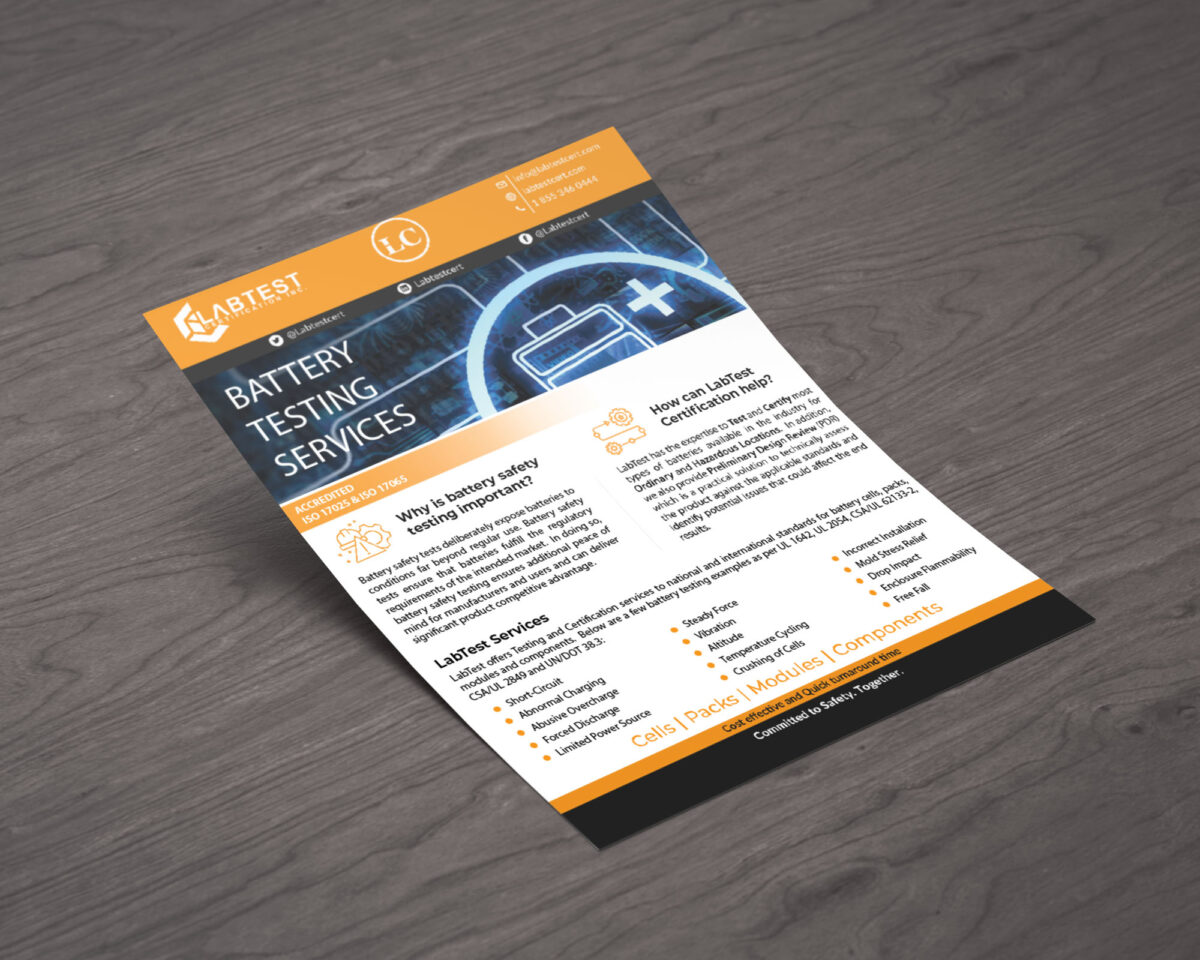 Check our Brochures - LabTest Certification Inc