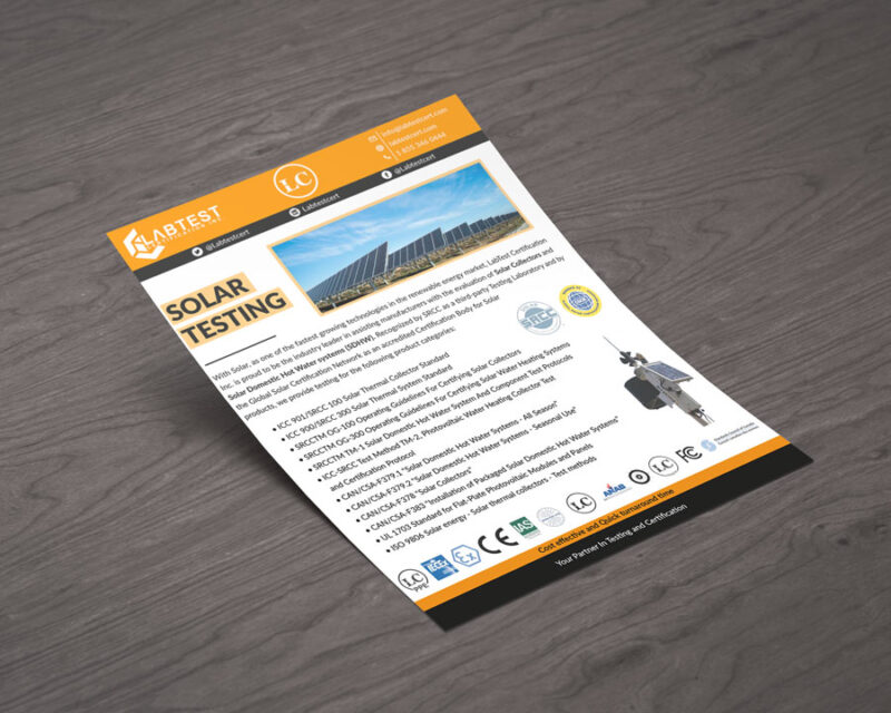 Solar Testing and Certification - LabTest Certification Inc