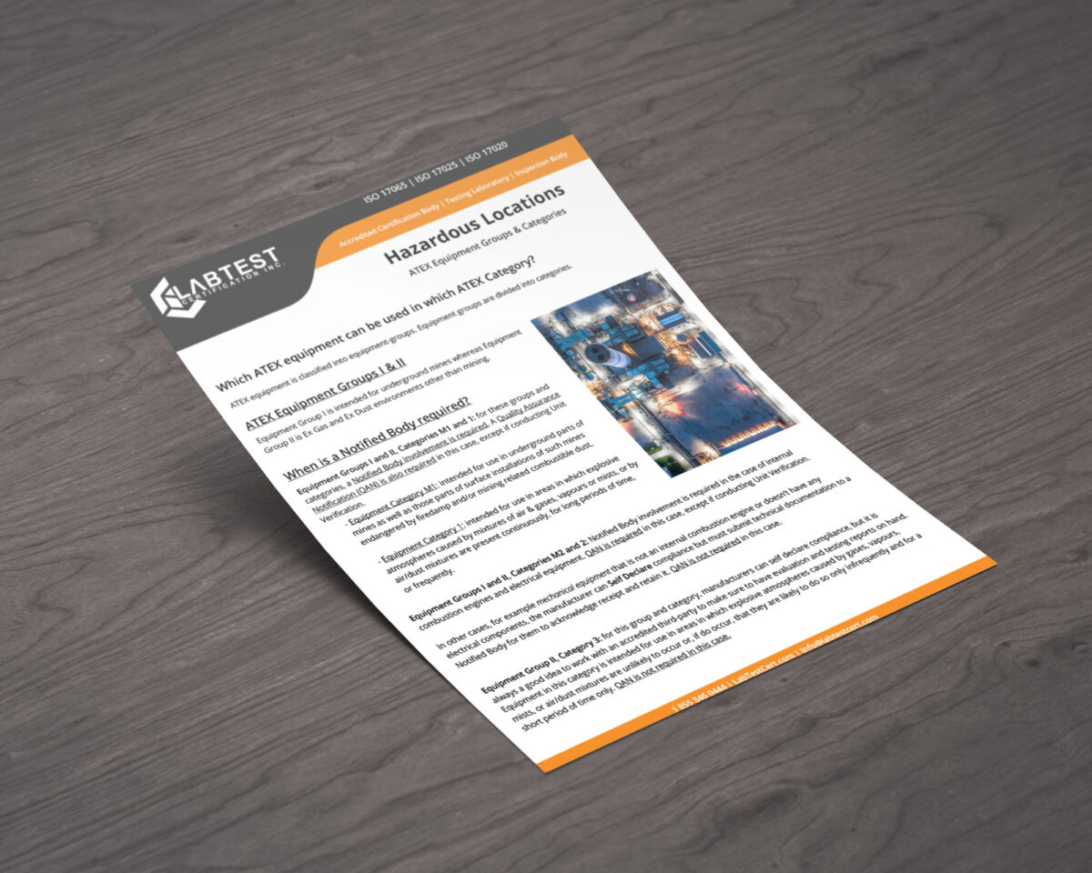 Check our Brochures - LabTest Certification Inc